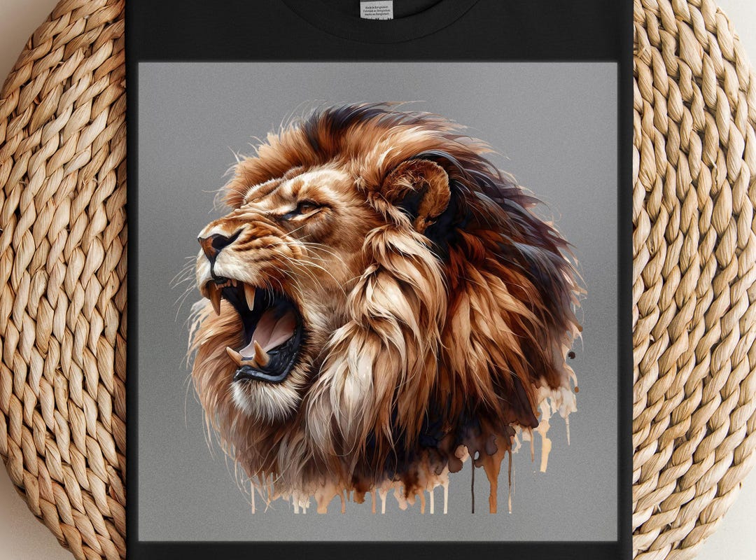 Roaring Lion DTF Transfer, Bold Wildlife Design, Ready to Press DIY ...