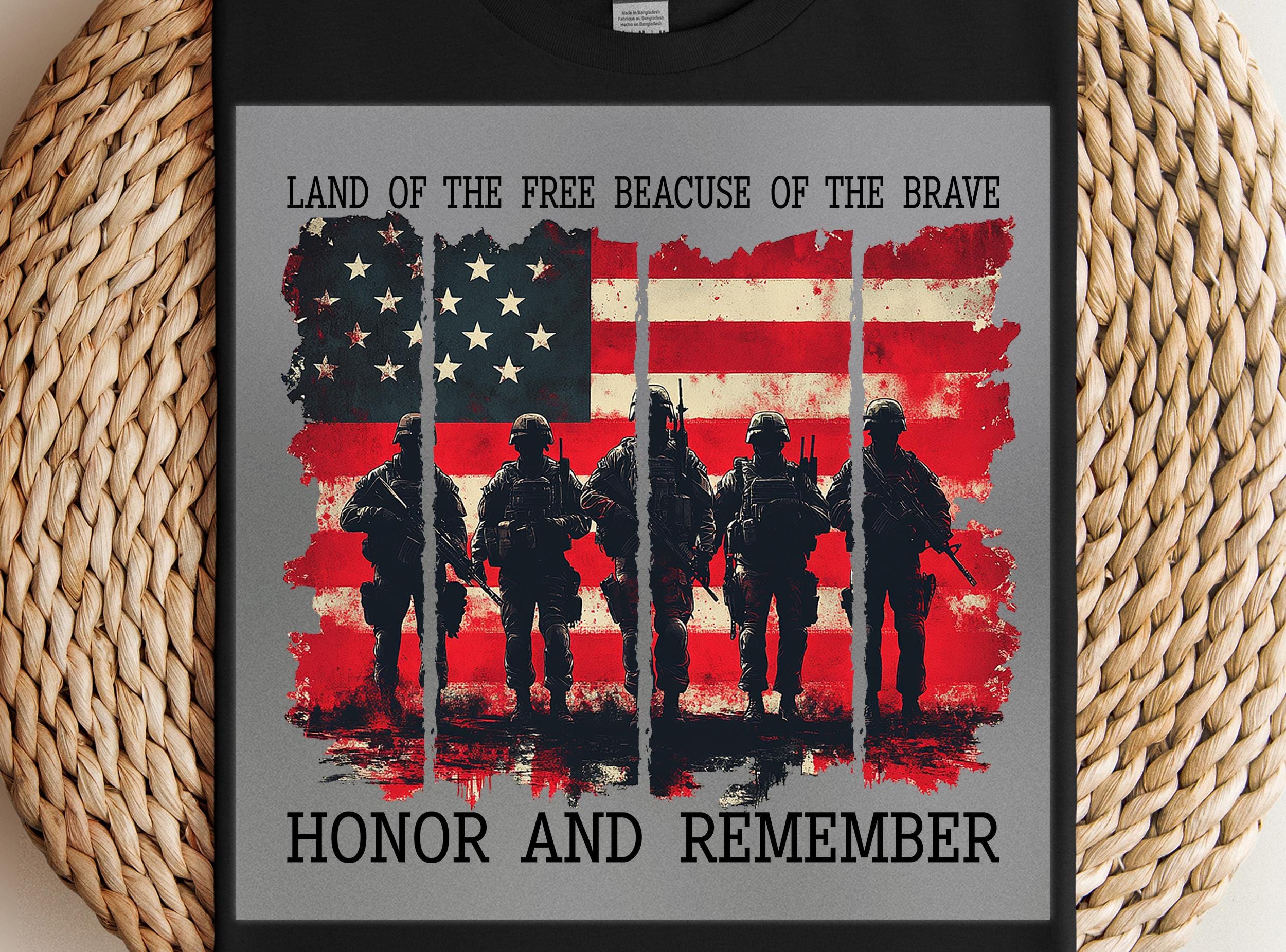 Military USA DTF Transfer: American Flag, Soldiers Silhouette - Etsy