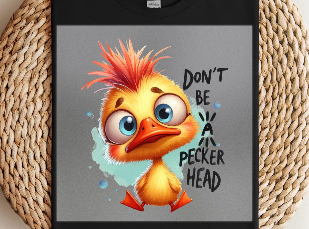 Funny Duck DTF Transfer, Cute Bird Art, Kawaii Animal Print, Ready to ...