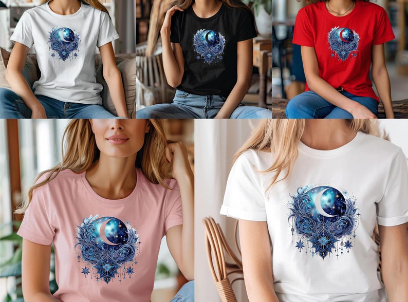 Celestial Moon DTF Transfer: Starry Night Iron-on Design - Etsy