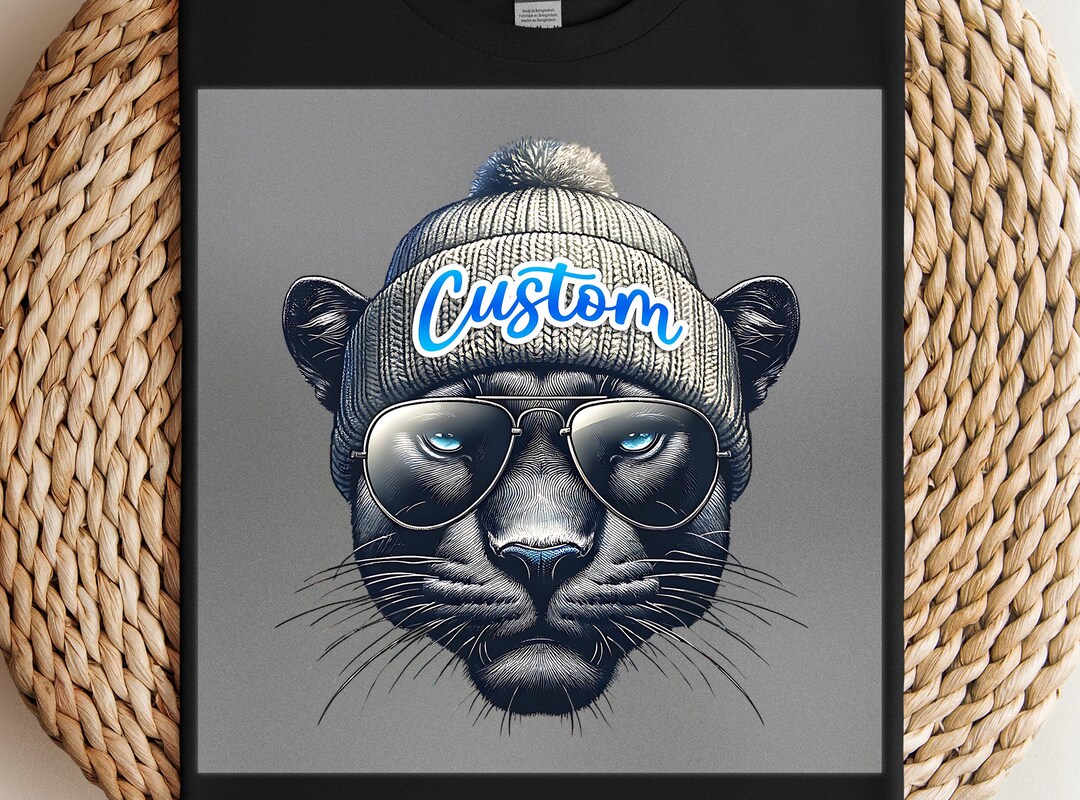 Custom Panther Mascot DTF Transfer: Beanie, Shades Shirt Decal - Etsy