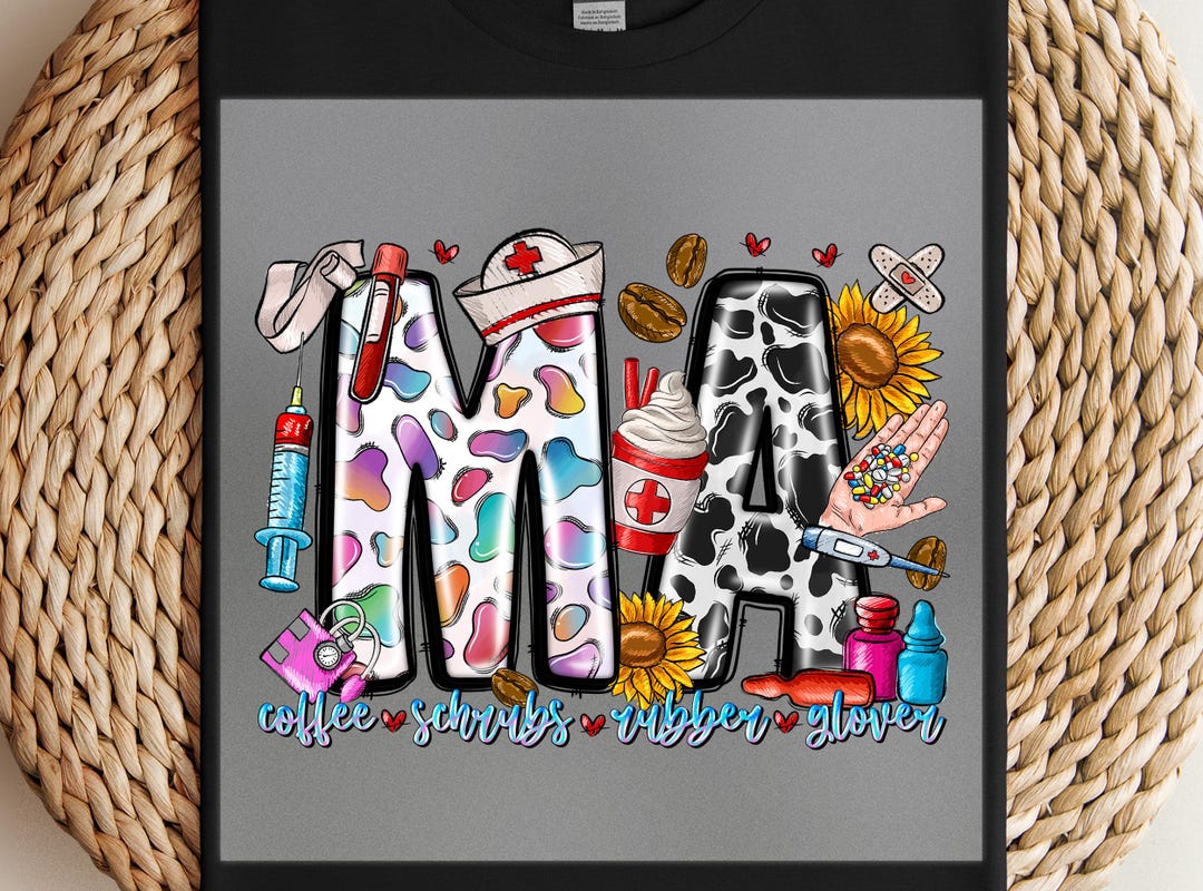 MA Medical Assistant DTF Transfer: Healthcare Worker Print, Nurse Shirt ...
