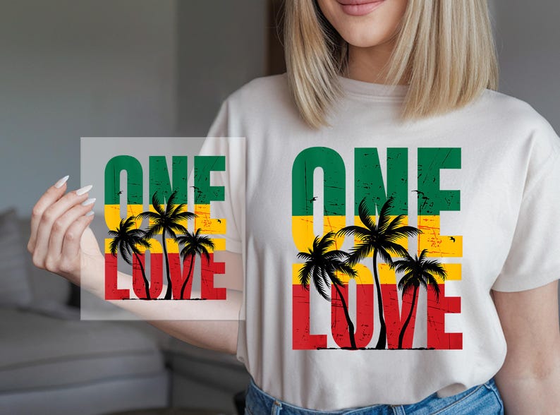 Rasta Reggae DTF Transfer: Palm Silhouette, Tropical Island Shirt ...