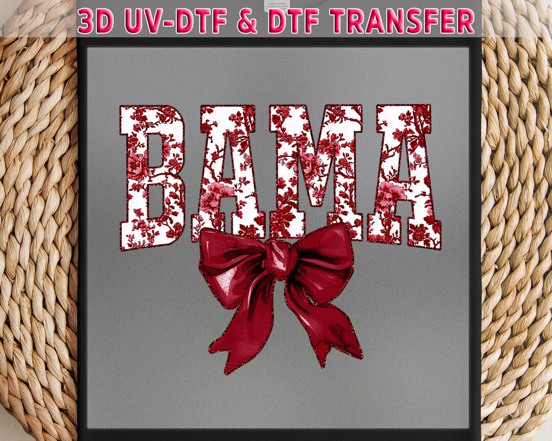 Bama Bow UV/DTF Transfer: School Team Mascot Design Ready to Press - Etsy