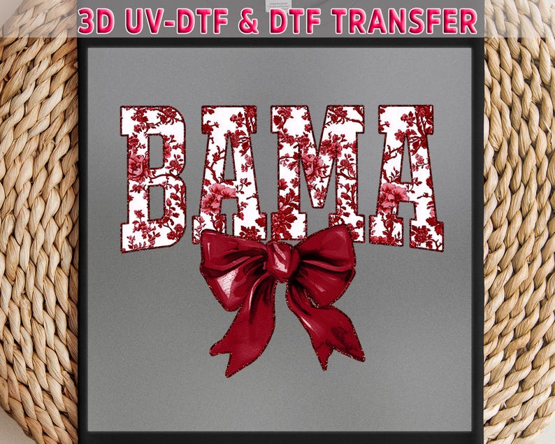Bama Bow UV/DTF Transfer: School Team Mascot Design Ready to Press - Etsy