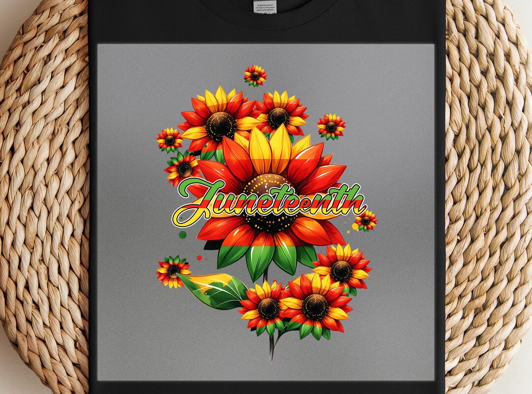 Juneteenth Sunflower DTF Transfer: Black Freedom Art, DIY Heat Press - Etsy