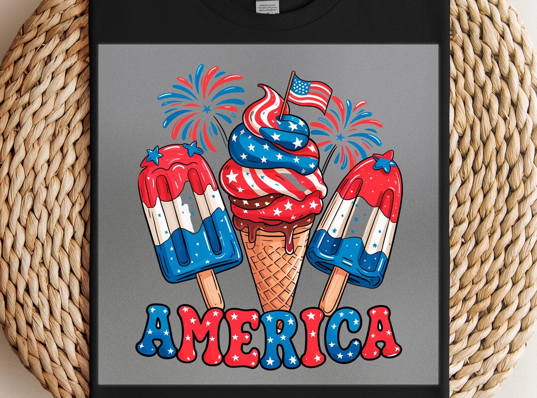 Patriotic Ice Cream DTF Transfer: 4th of July Popsicle Design - Etsy