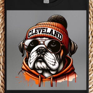 Cleveland Mascot Bulldog DTF Transfer: Sports Fan Apparel - Etsy