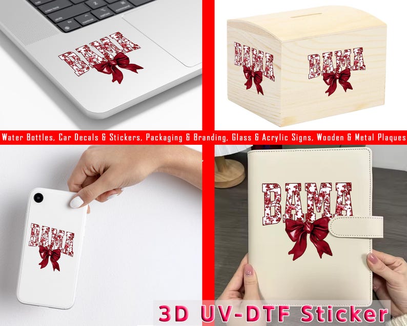 Bama Bow UV/DTF Transfer: School Team Mascot Design Ready to Press - Etsy