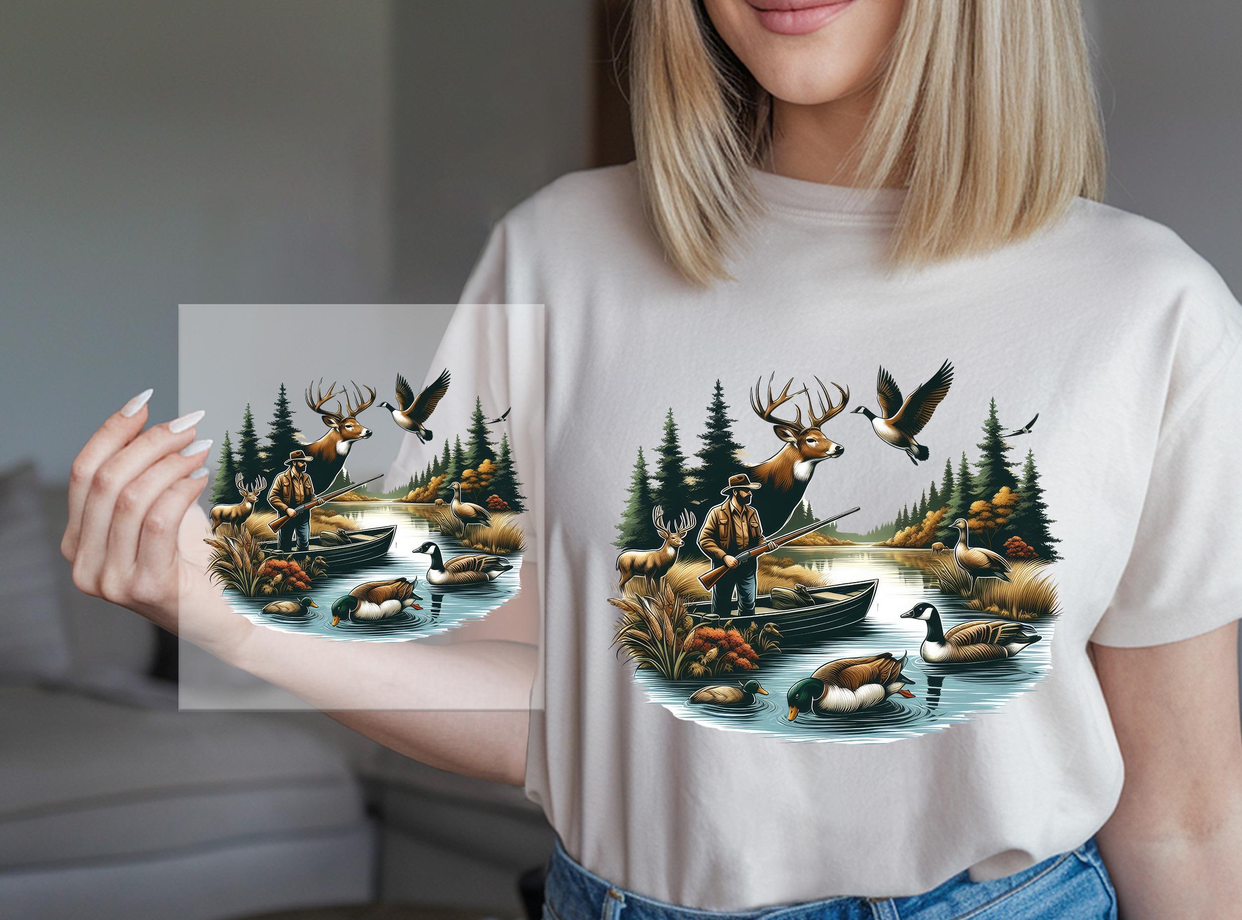 Hunting Scene DTF Transfer: Duck & Deer Wildlife Art - Etsy