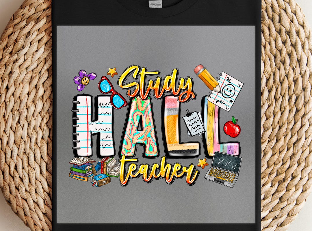 Study Hall Teacher DTF Transfer: Classroom Notebook Design - Etsy