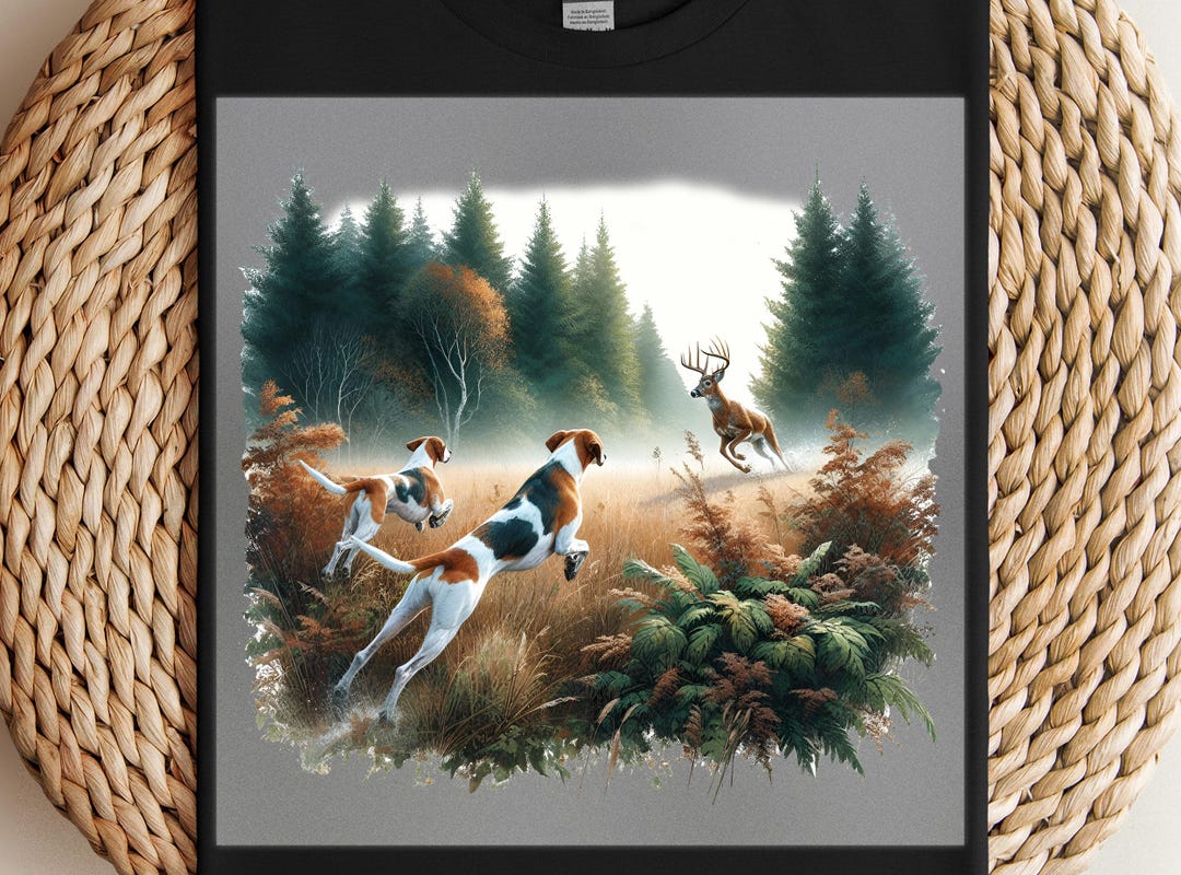 Beagles & Deer Hunting Scene Heat Transfer - Dreamdtf Apparel - Etsy
