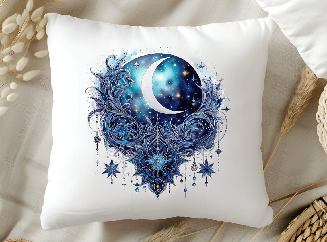 Celestial Moon DTF Transfer: Starry Night Iron-on Design - Etsy