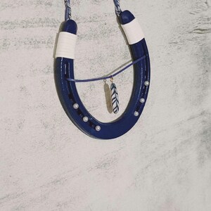 Beautiful Navy Blue Horseshoe With White Leather - Etsy