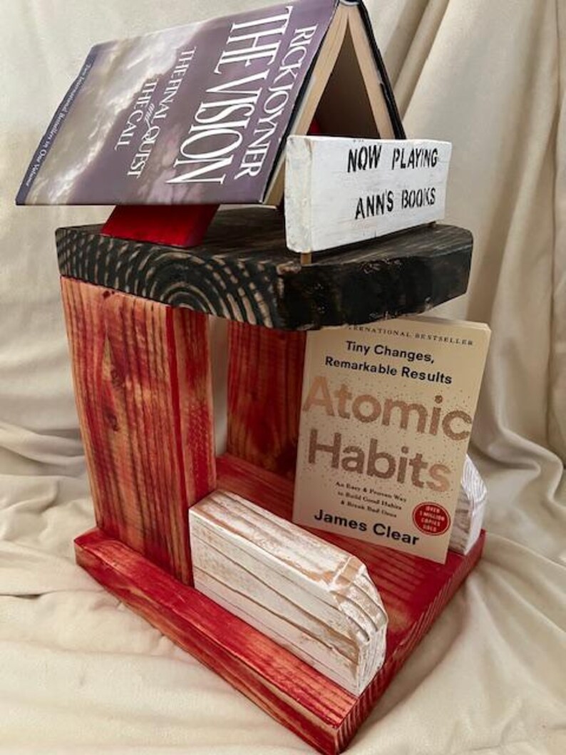 Personalized Book Nook - Distressed Wood - Etsy