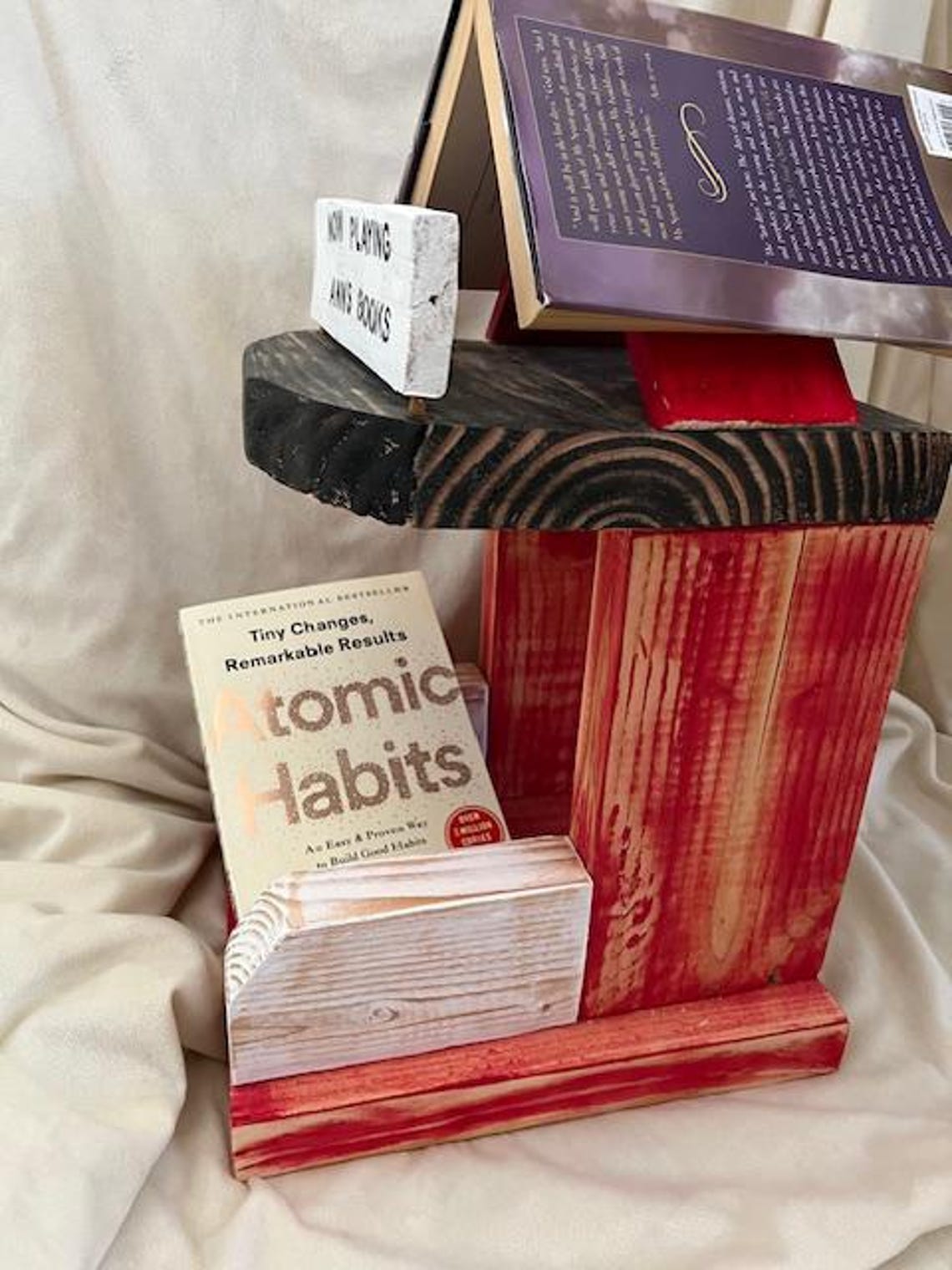 Personalized Book Nook - Distressed Wood - Etsy