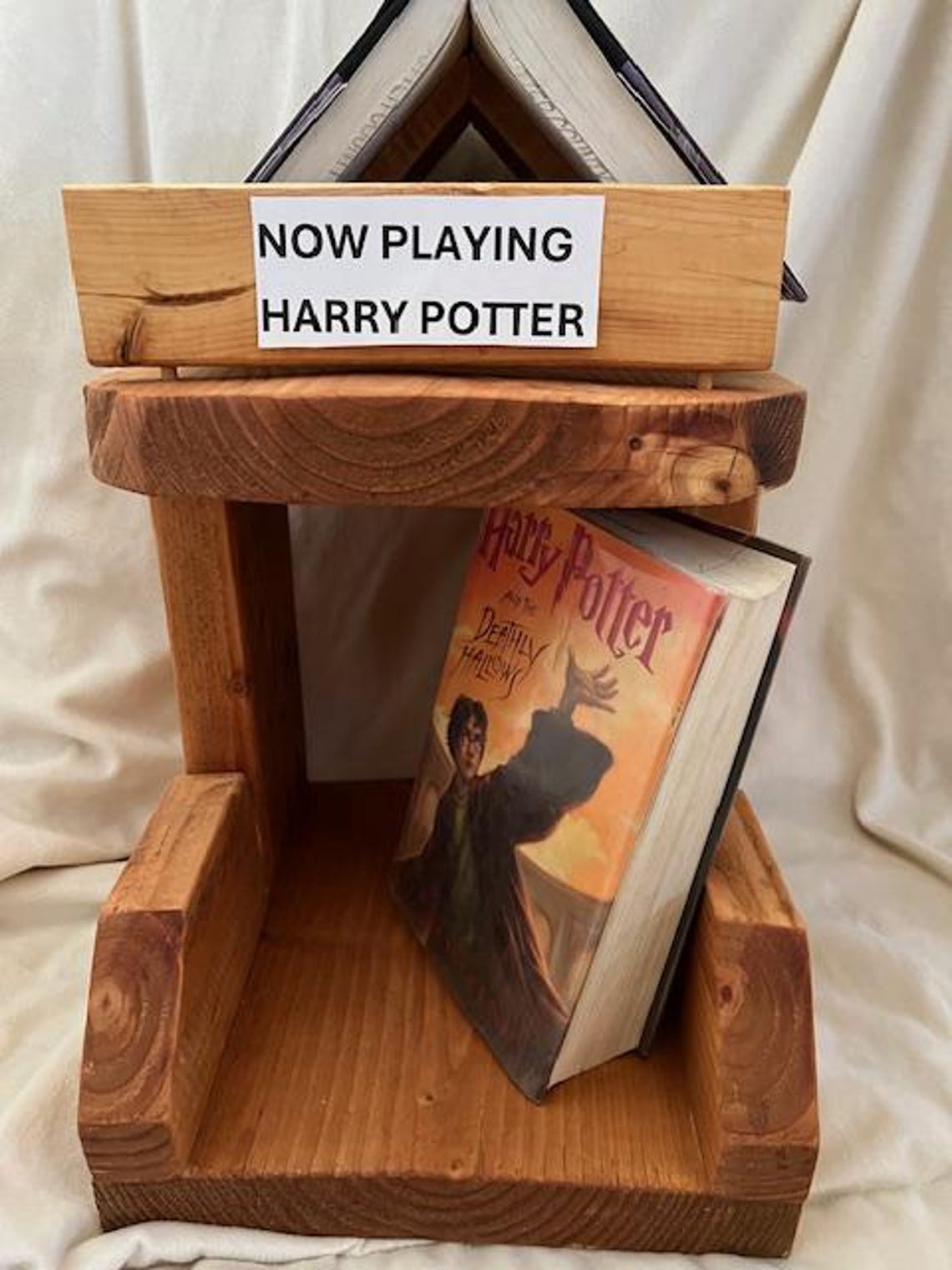 Personalized Book Nook - Distressed Wood - Etsy