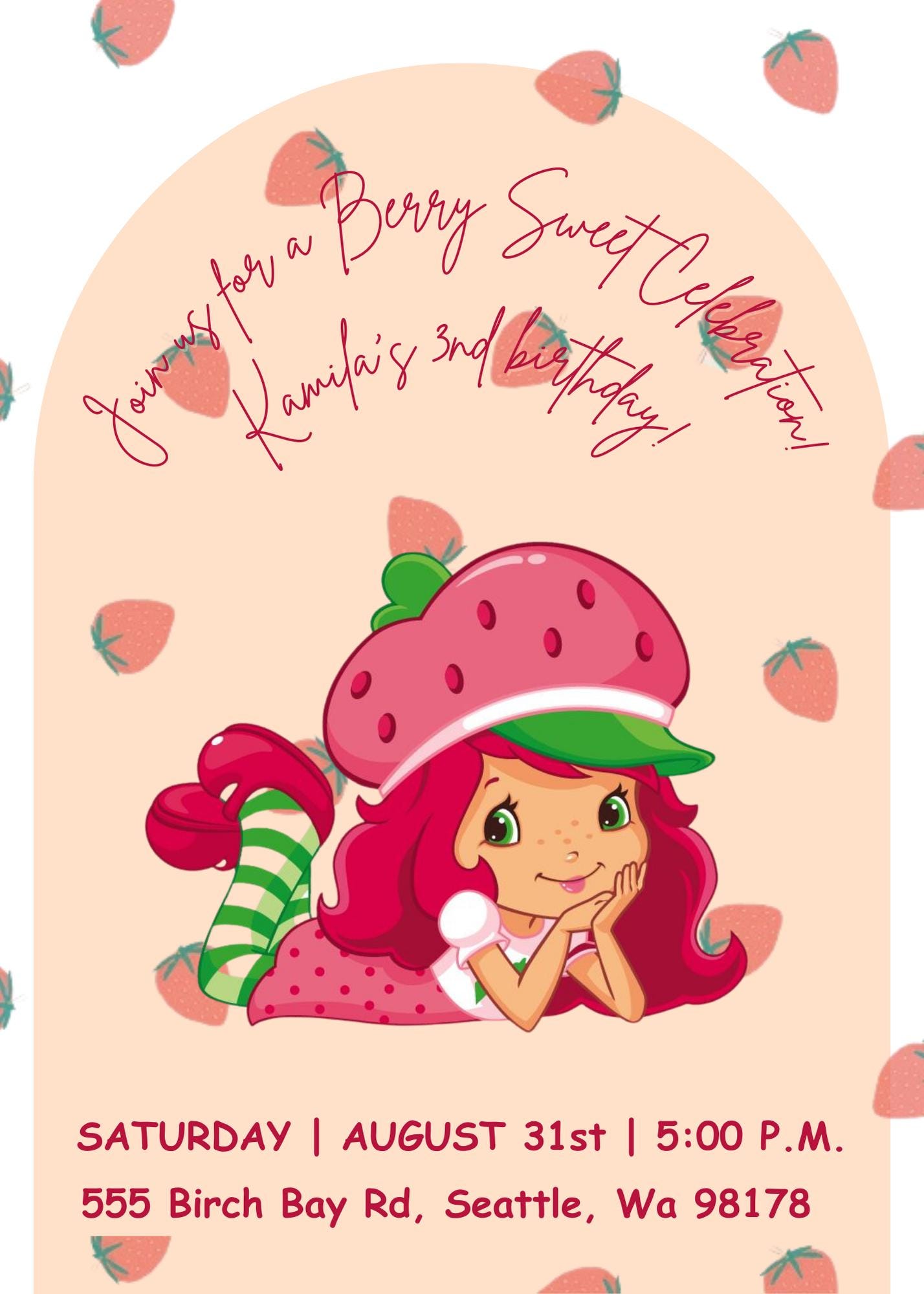 Strawberry Shortcake Invitations - Etsy