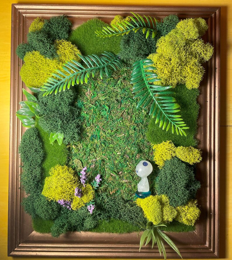 Moss Wall Art With Glow in the Dark Creature - Etsy