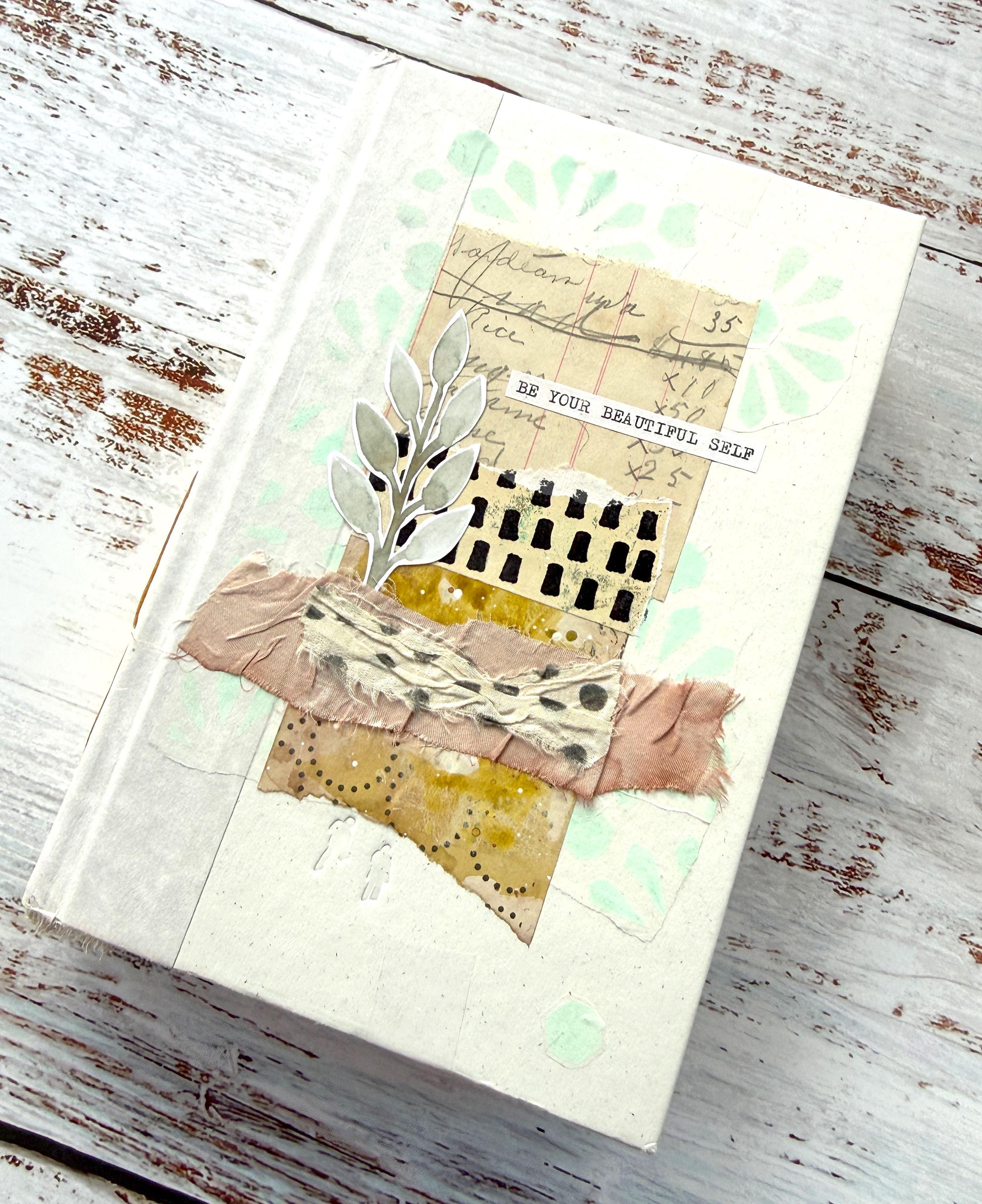 Handmade Junk Art Journal: Recycled Book Cover, Mixed Media Pages (6in ...