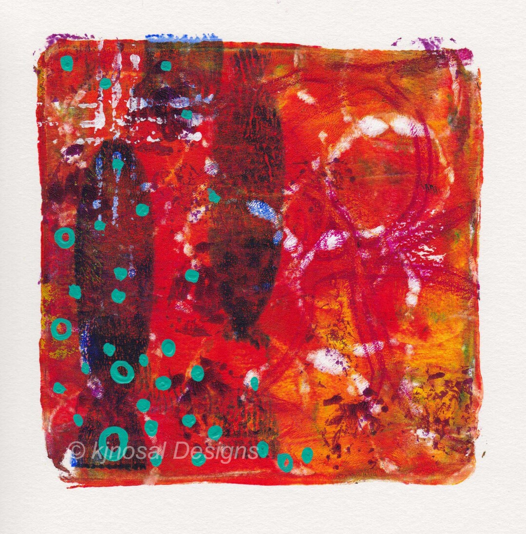 Monoprint Abstract Art Print: Handmade Acrylic Painting - Etsy