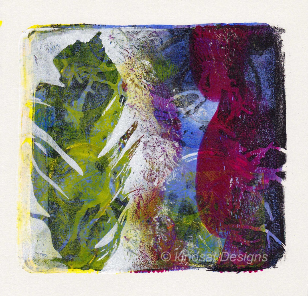 Art Print, Monoprint, Abstract Art, Wall Art, Feather Silhouette ...