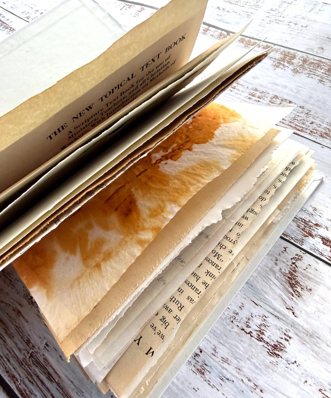 Handmade Junk Art Journal: Recycled Book Cover, Mixed Media Pages (6in ...