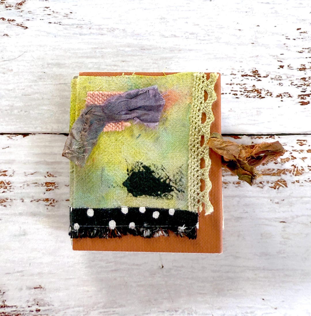 Handmade Junk Art Journal: Hand-stitched Book, Ephemera (3x2.75in) - Etsy