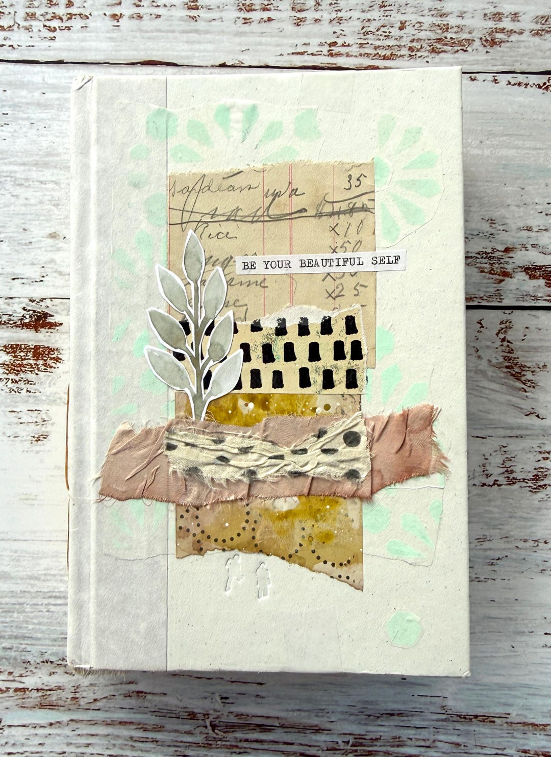 Handmade Junk Art Journal: Recycled Book Cover, Mixed Media Pages (6in ...