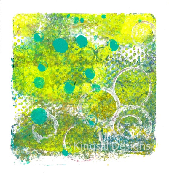 Art Print Monoprint Abstract Art Wall Art Circles Acrylic | Etsy