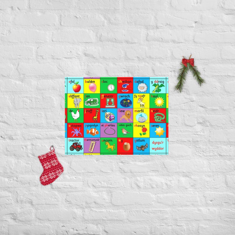 Poster the Welsh Alphabet for Children's Bedroom or Playroom. Yr Wyddor ...