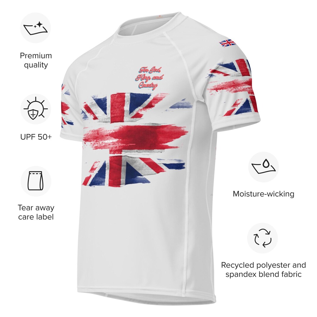 Men’s Rash Guard - "for God King and Country" Patriotic, Christian, T ...