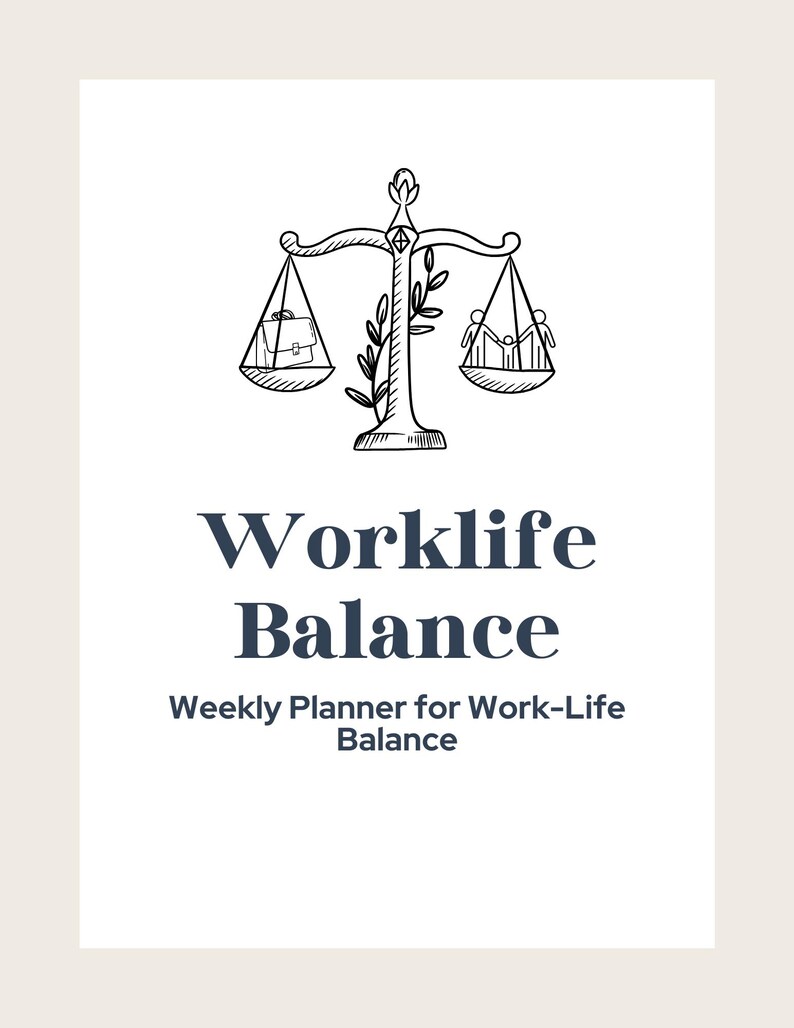 Work-life Balance Worksheet - Etsy