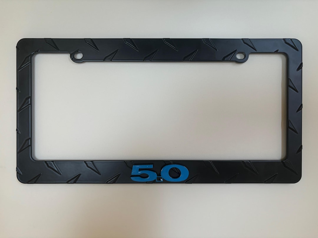 Mustang 5.0 Diamond Plate Matte Black License Plate Frame - Etsy