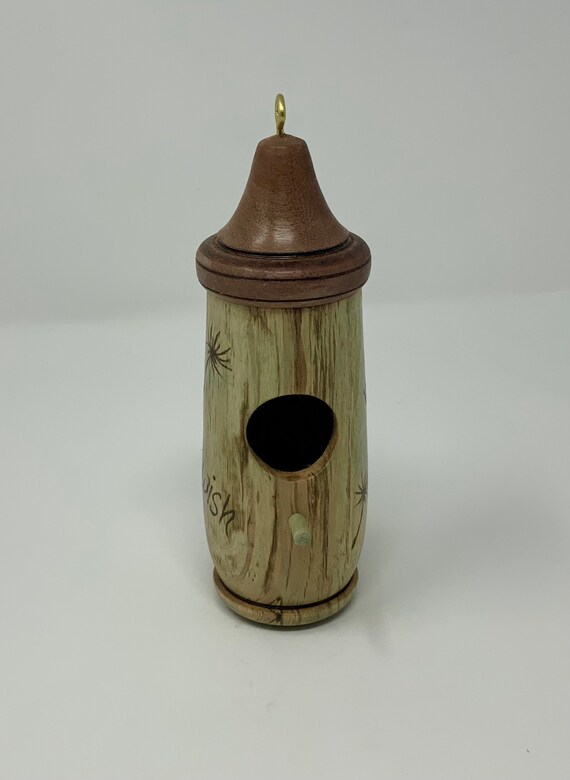 Wood Bird House Handmade Lathe Turned Pyrography - Etsy