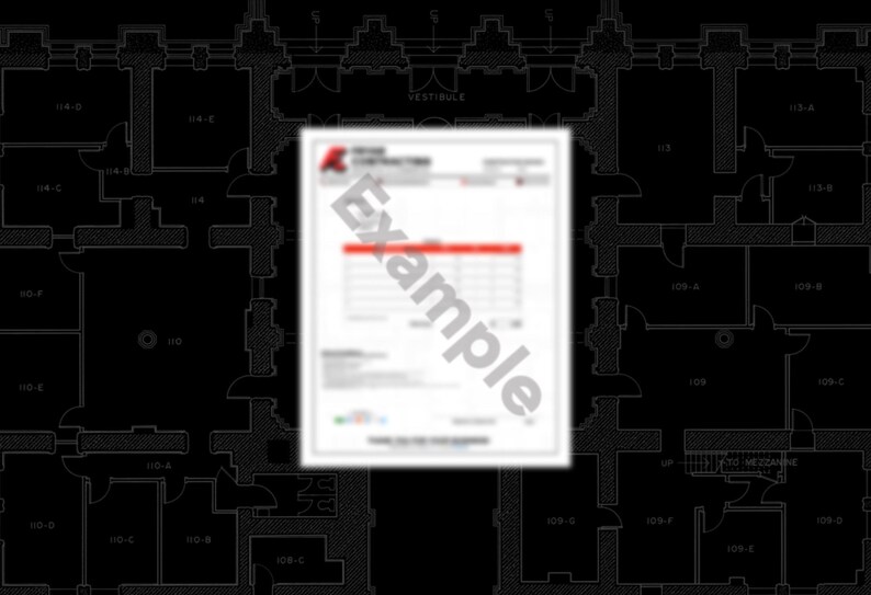 Contractor Invoice Template .numbers File - Etsy