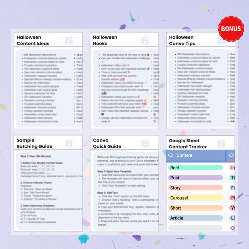 15 Halloween Mini Social Media Kit, Halloween Content Bank, Halloween Marketing, Tiktok ...