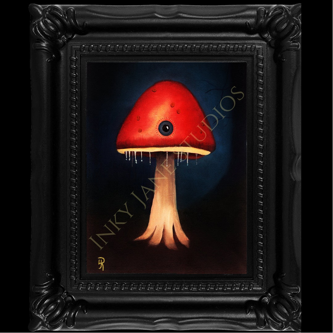 Canvas Print of Mushroom With an With Eye, Monster Mycelium, From ...