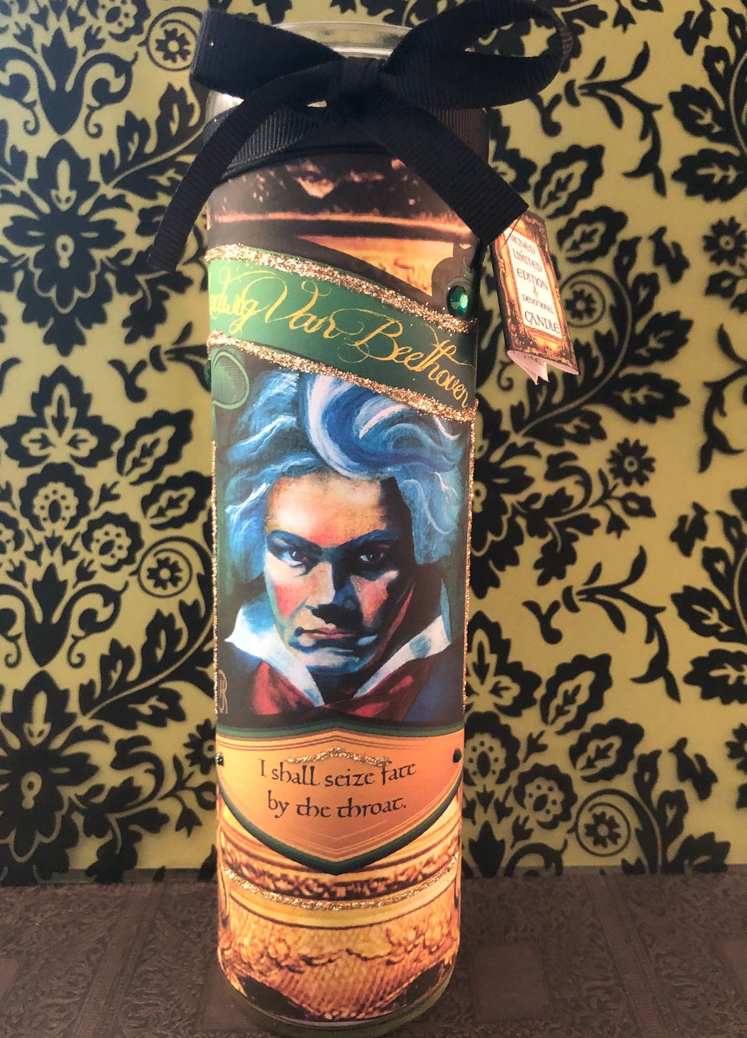 Beethoven Devotional Candle, Tall Embellished Sanctuary Prayer Candle ...