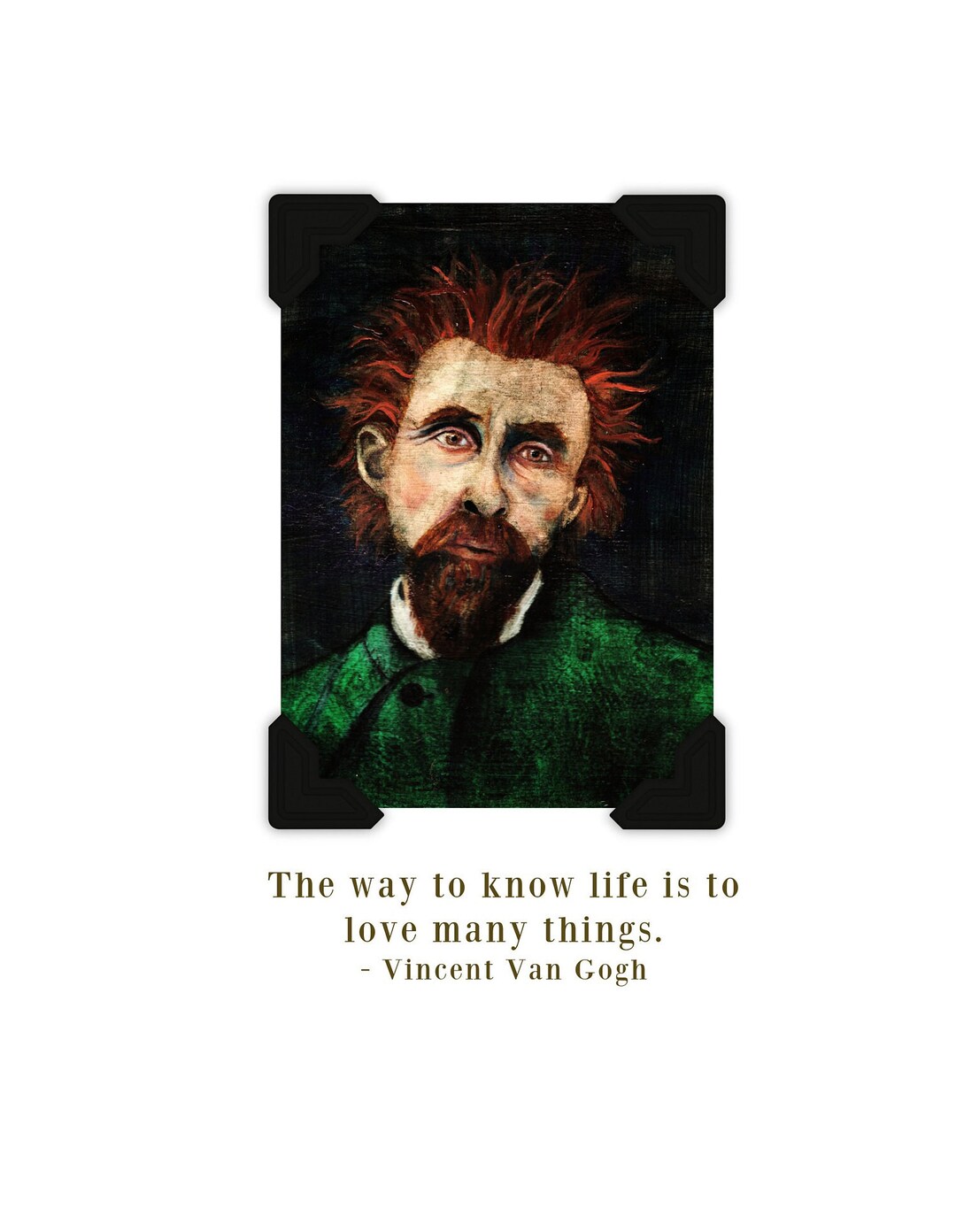 Famous Quote Note Cards With Envelopes, Vincent Van Gogh Portrait Blank ...