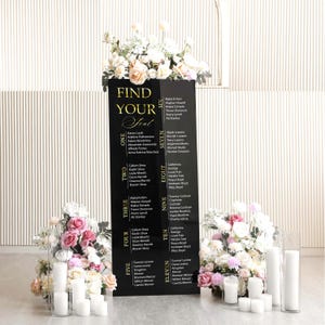 Wedding Seating Chart - Black Acrylic Seating Plan Sign - Seat ...