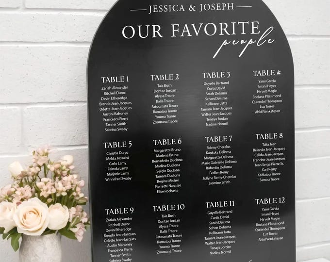 Wedding Seating Chart Acrylic Sign | Acrylic Table Seating Chart ...