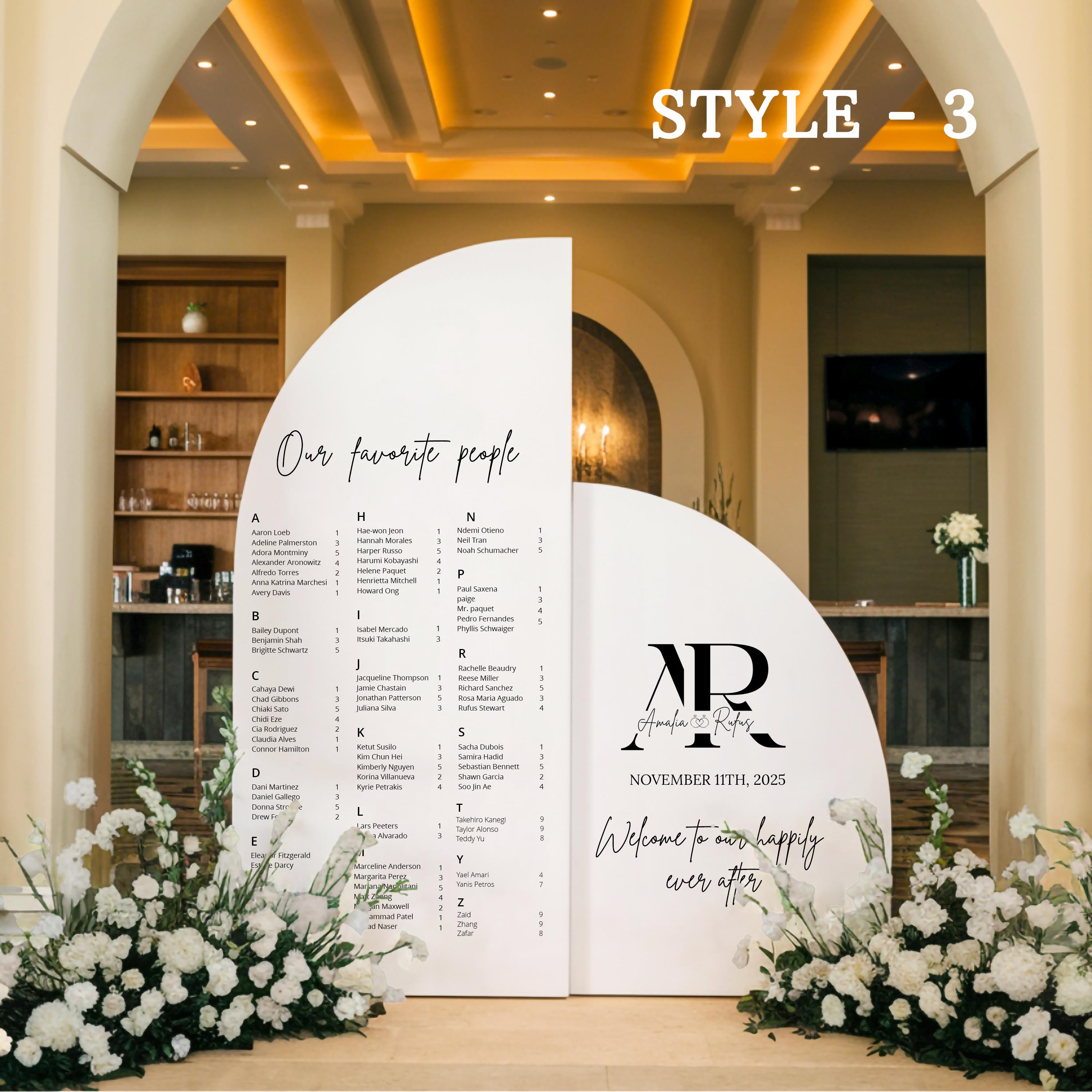 Wedding Seating Chart & Welcome Sign, Custom Acrylic Arch Signs - Etsy