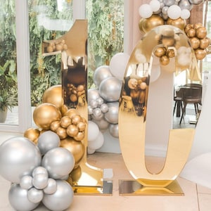 Individual Large Mirror Acrylic Sign, Freestanding Number Party Prop ...
