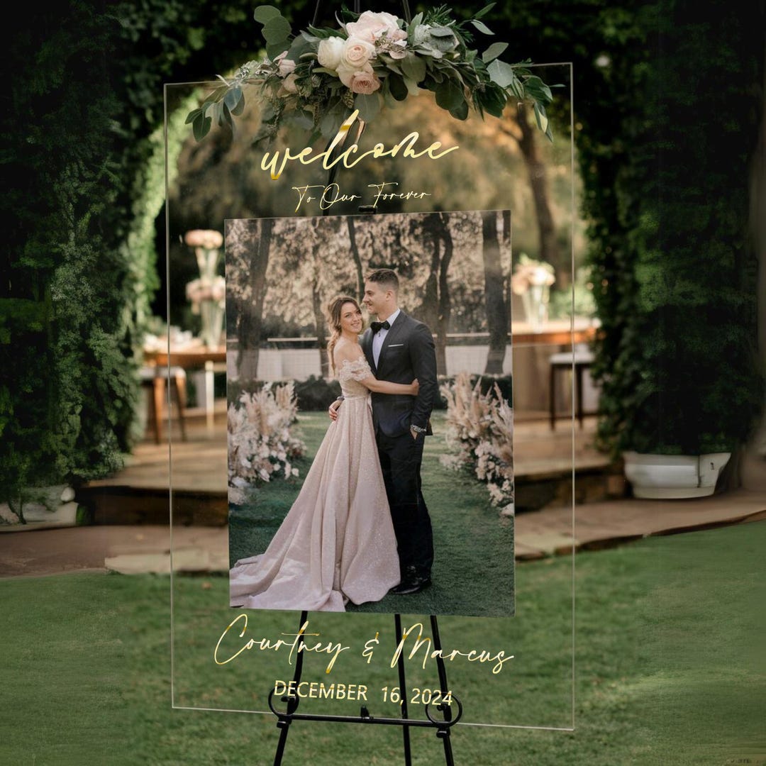 Acrylic Photo Wedding Sign Board- Welcome Sign Board-acrylic Welcome ...