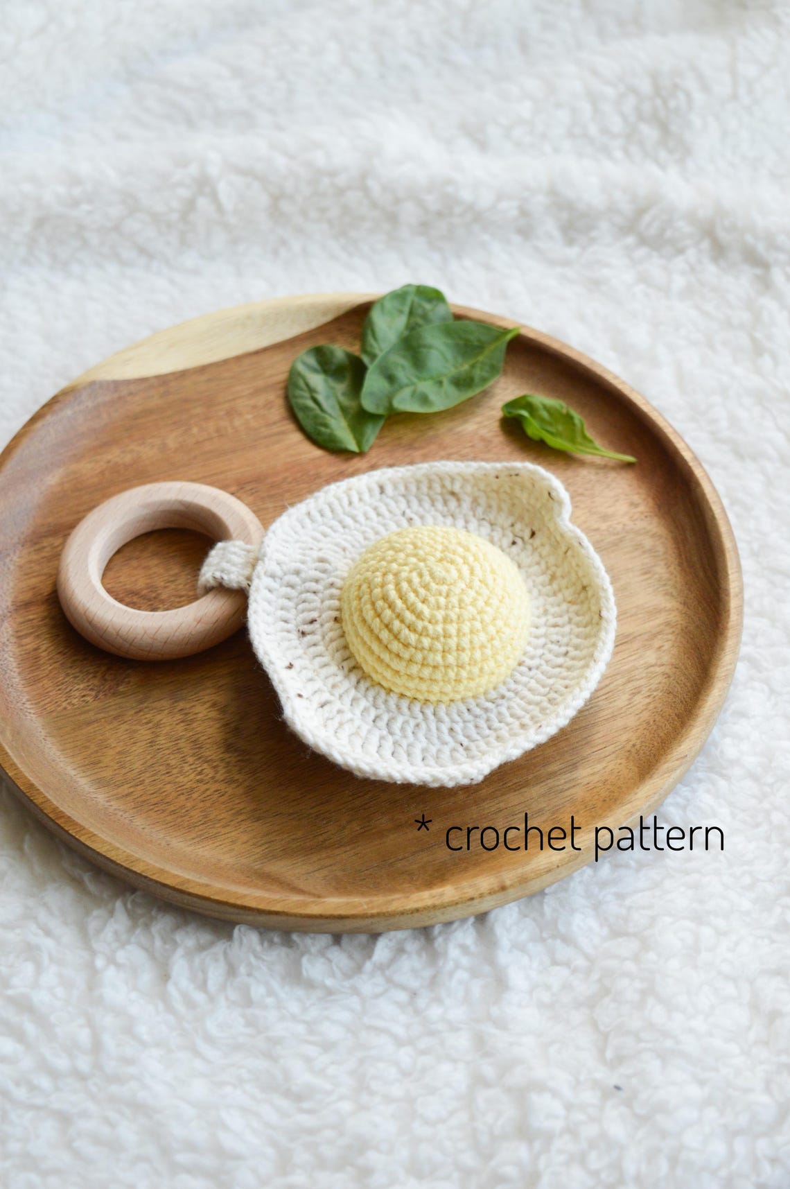 Easy Pattern Fried Egg Crochet Rattle, Large Agg Rattle Newborn Toy, Fake Eat Crochet Pattern ...