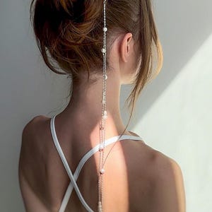 Pearl Hair Chain: Silver Wedding Hair Piece With Removable Tassel - Etsy
