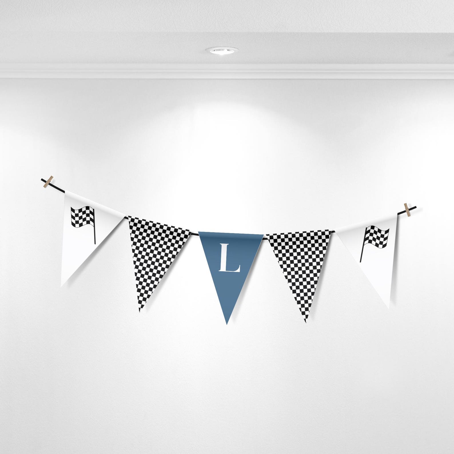 Race Car Birthday Pennant Banner | DIY Track Party Decorations ...