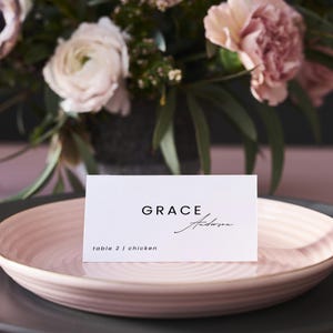 Modern Wedding Table Name Place Cards | Tented or Flat Printable Cards ...