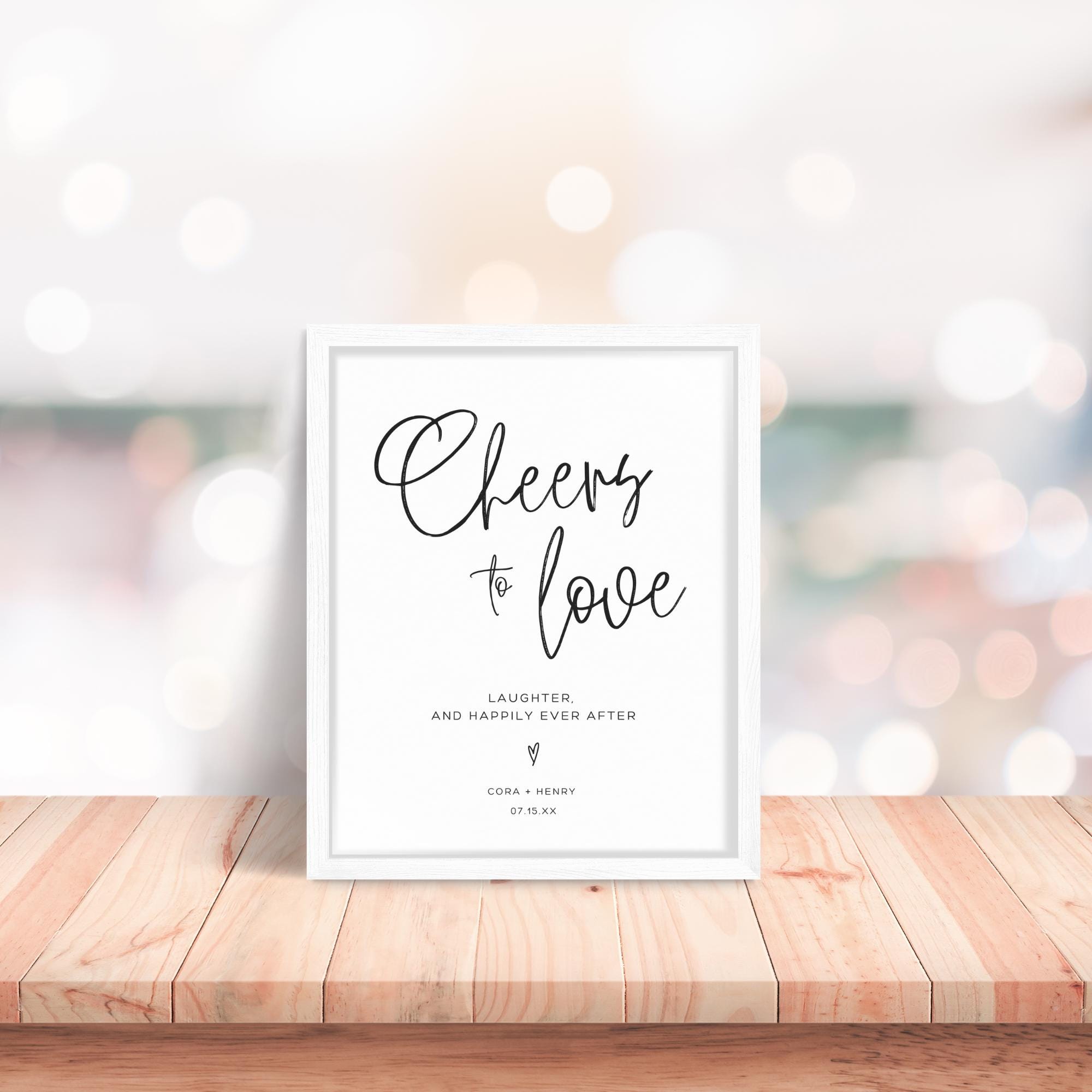 Minimalist Wedding Cheers to Love Sign | Toast to the Happy Couple ...